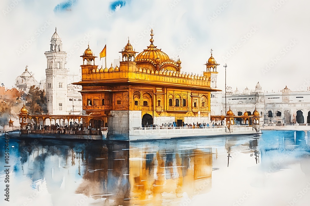 Pastel crayons sketch of Sri Harmandir Sahib, The Golden Temple in ...