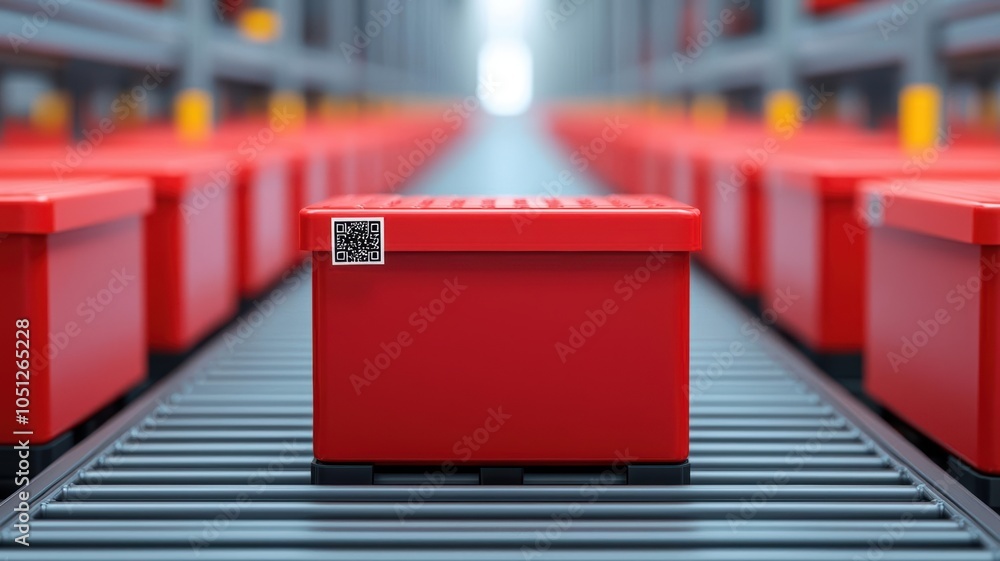 Automated assembly line with QR code readers identifying products for ...