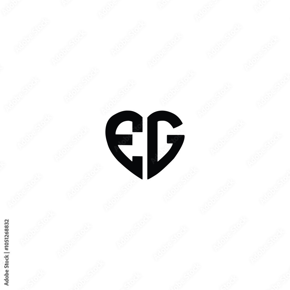 EG monogram logo design letter text name symbol monochrome logotype ...