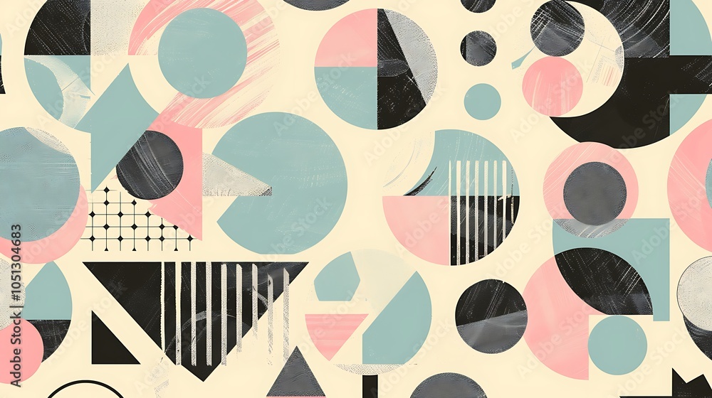 Minimalist monochrome graphic with dot patterns, 60s and 70s retro ...