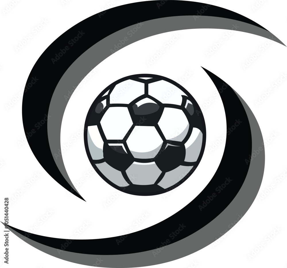 football logo with crescent moon Stock Vector | Adobe Stock