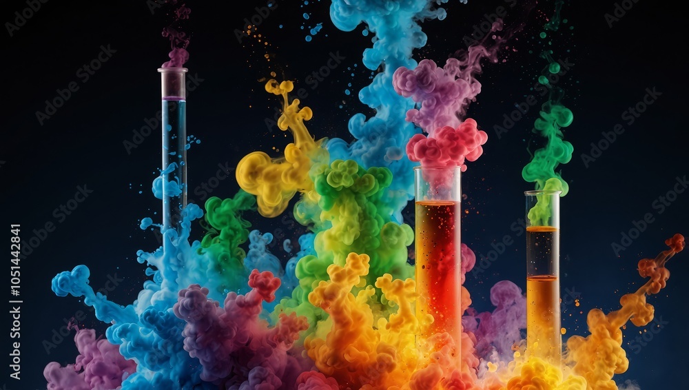 Detailed chemical reaction, with molecules colliding and reacting. Show ...