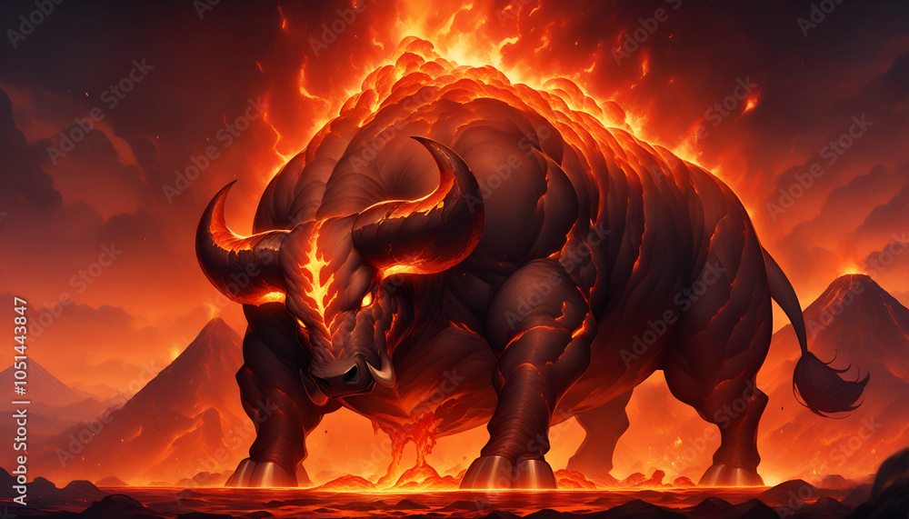 Magnificent bull head with sharp horns and powerful muscles, bold ...