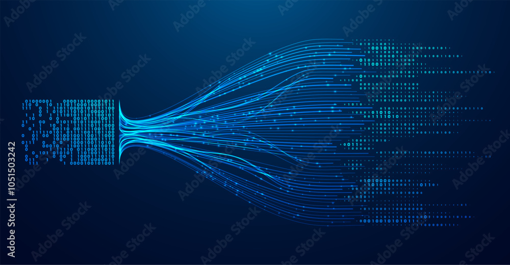 Abstract infographics visualization. Big data code representation. Futuristic network or ...