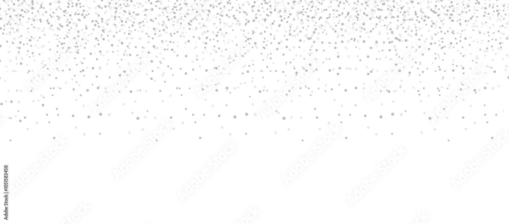 Horizontal silver glitter festive confetti isolated on transparent ...