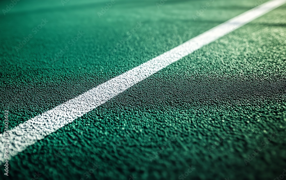 Detailed closeup of a vibrant green sports field, highlighting crisp ...