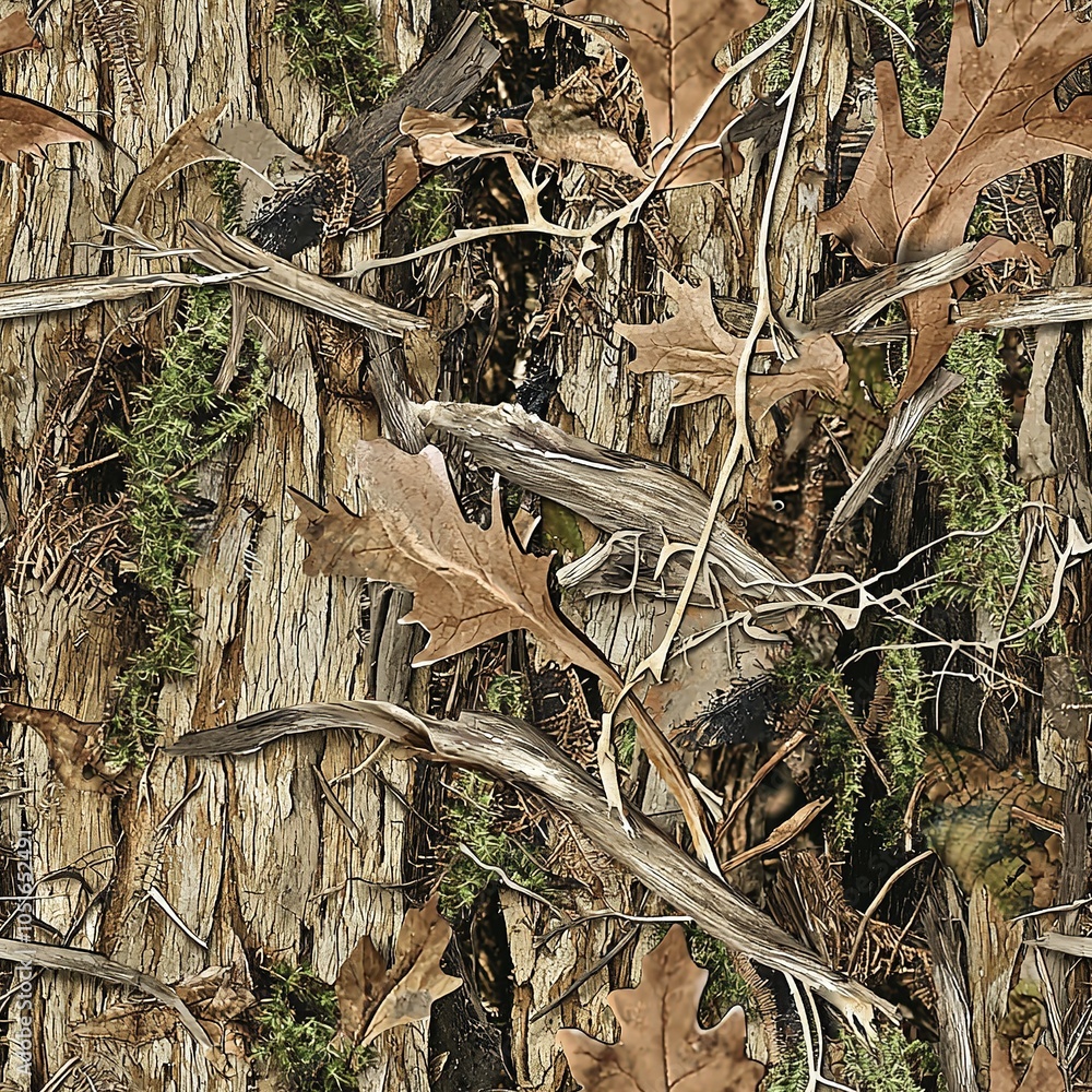 Mossy Oak Tree Bark Camo Hunting Texture, Seamless Tactical Camouflage ...
