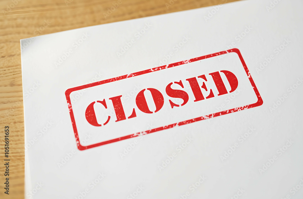 closed red stamp white background Stock Photo | Adobe Stock