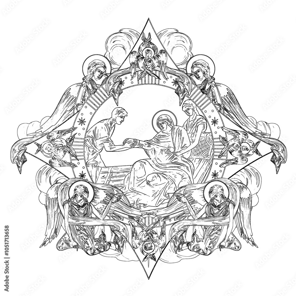 Ilustración de Stock Nativity of the Blessed Virgin Mary. Religious ...