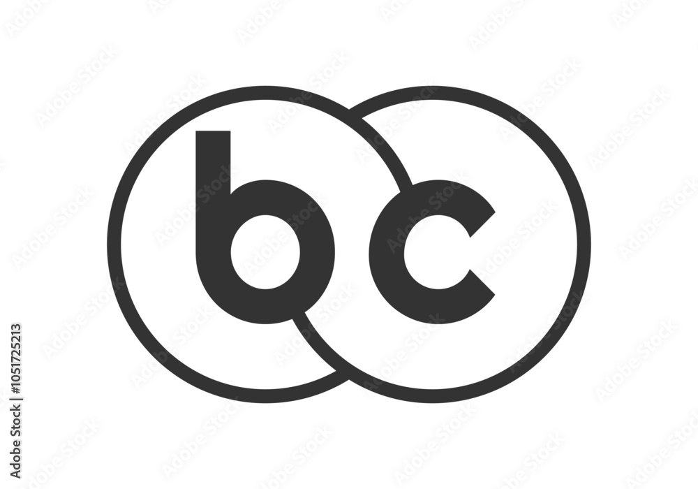 BC business company emblem with outline rounds and letters b c. Logo ...