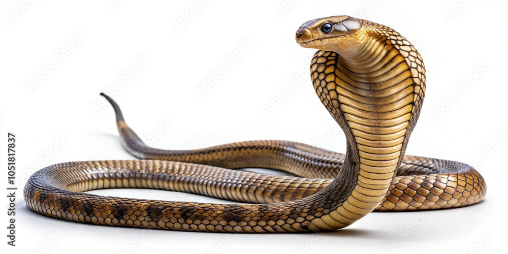 King cobra in a side view, full body, isolated on a transparent ...