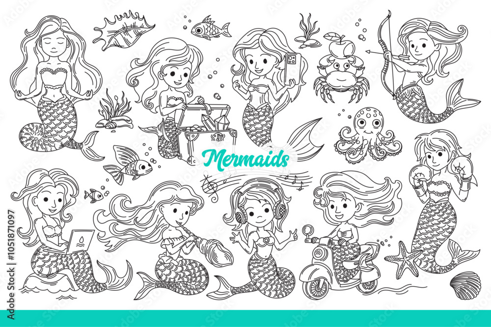 Mermaids with beautiful girl with fish tail who lives at bottom of ...