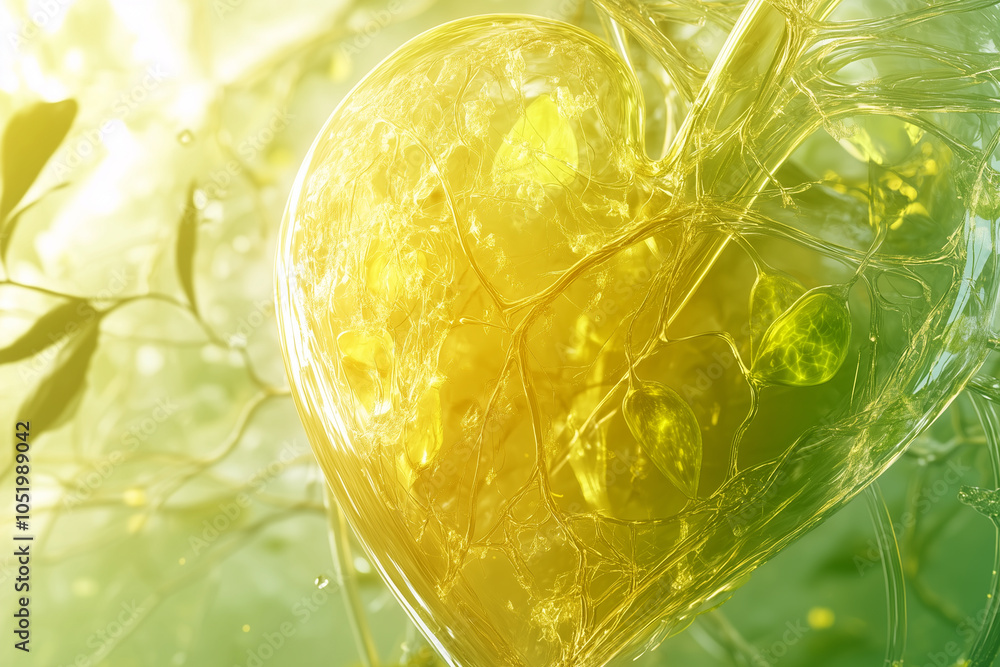 3D illustration of a transparent human liver showing bile ducts and the ...