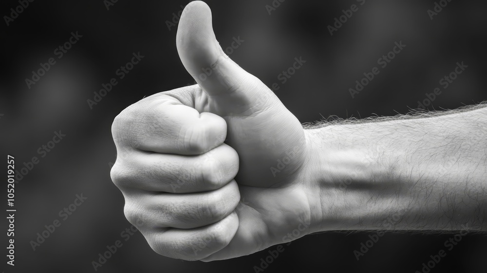 Thumbs up, positive hand gesture symbolizing success, approval, and ...