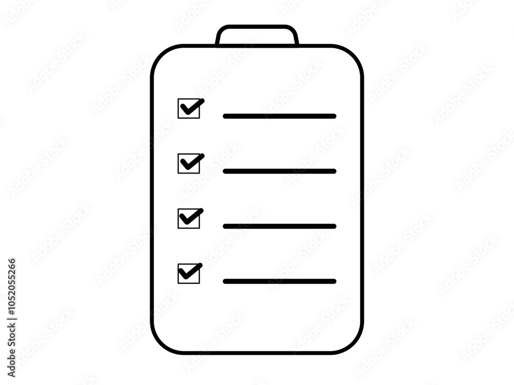 Clipboard icon. Checklist icon of an approved document. Project ...