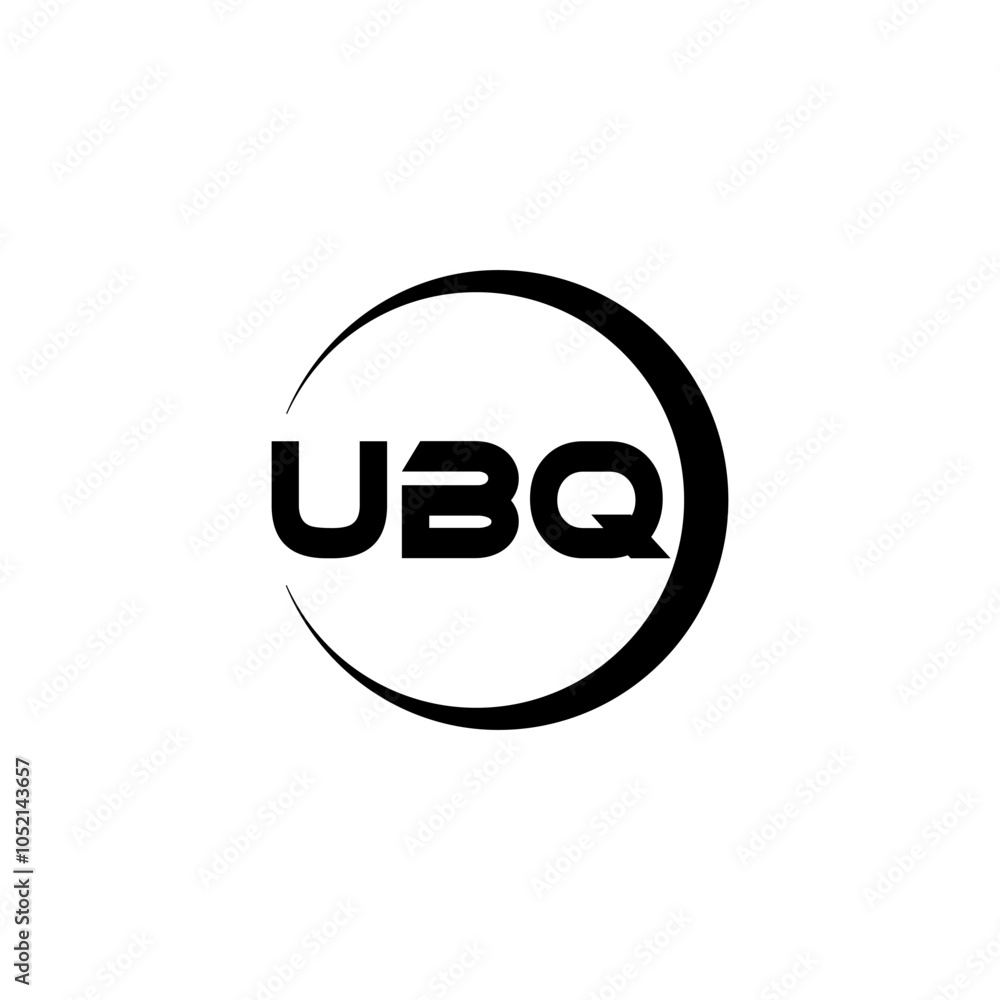UBQ letter logo design with white background in illustrator, vector ...