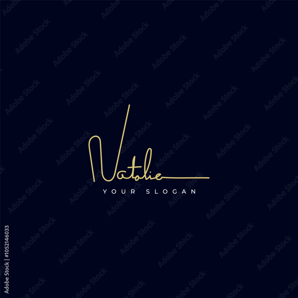 Natalie name signature logo vector design Stock Vector | Adobe Stock