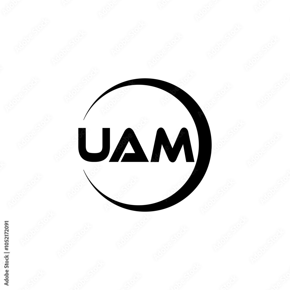 UAM letter logo design with white background in illustrator, vector ...