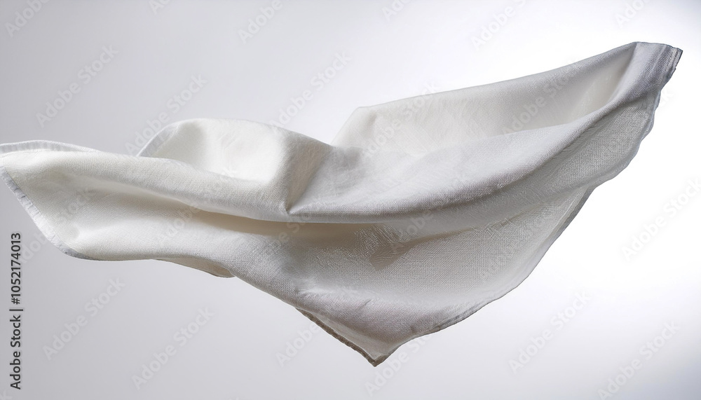 Handkerchief floating or flying isolated white background Stock Photo ...