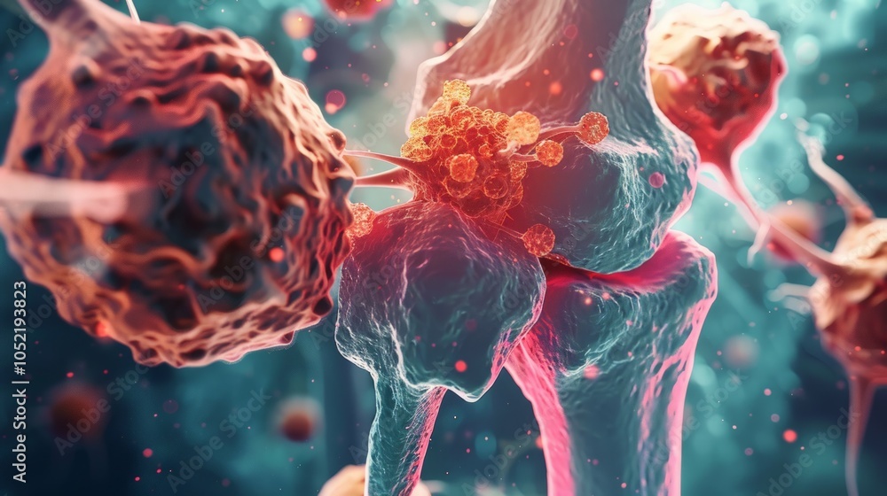 Ilustración de Stock X-ray of femur displaying bone metastasis with ...