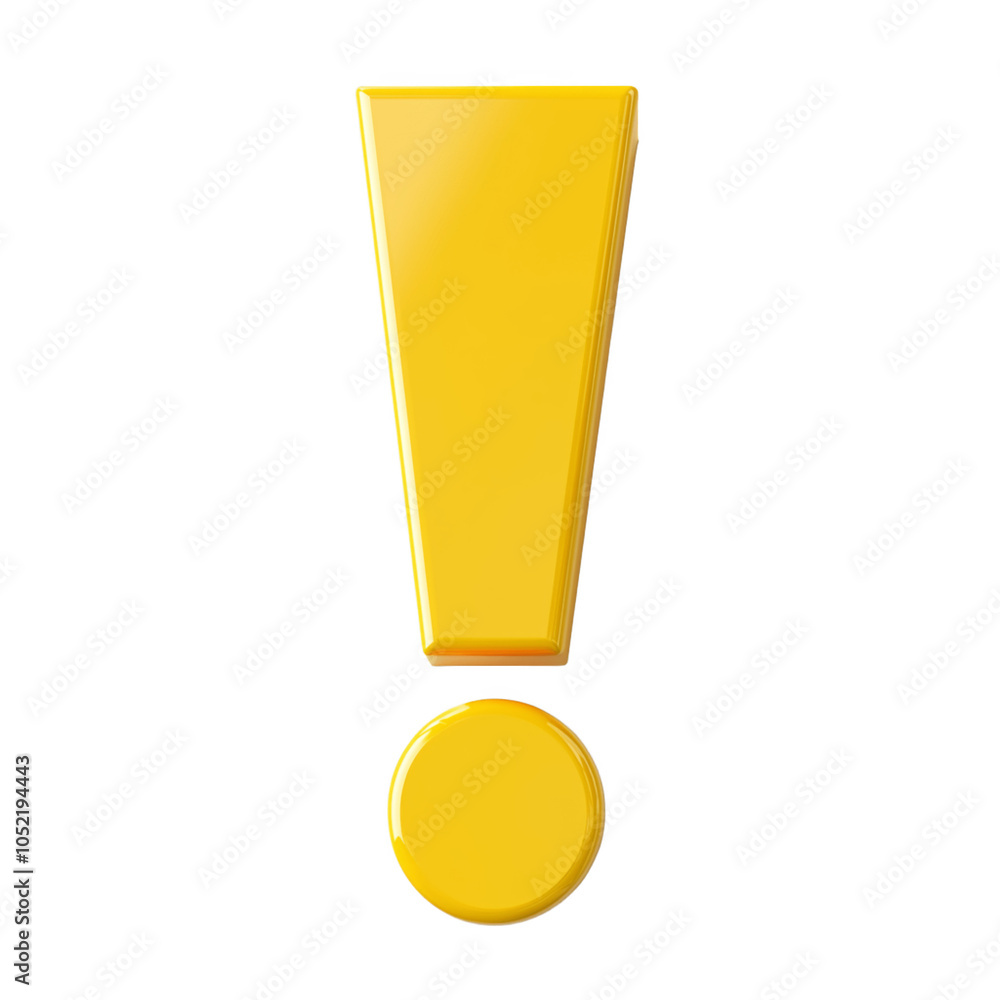 Yellow exclamation mark isolated on the background. Question mark ...