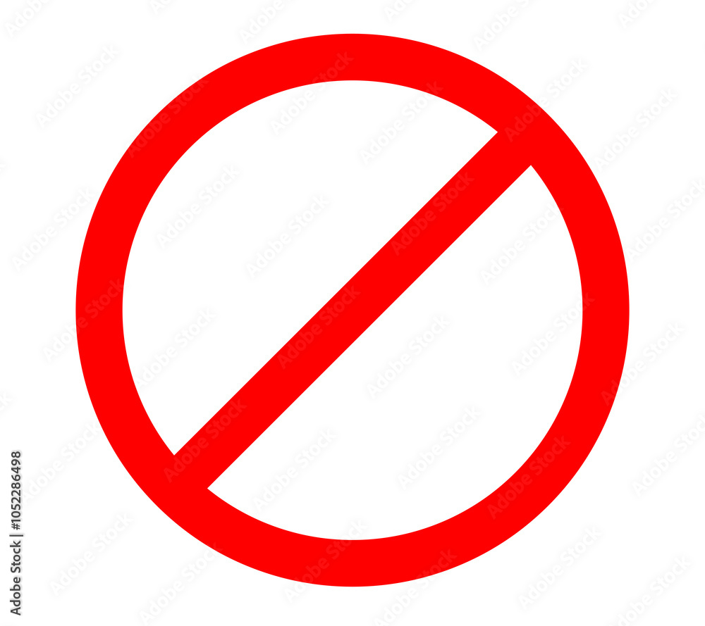 Prohibition symbol red color warning sign Stock Illustration | Adobe Stock
