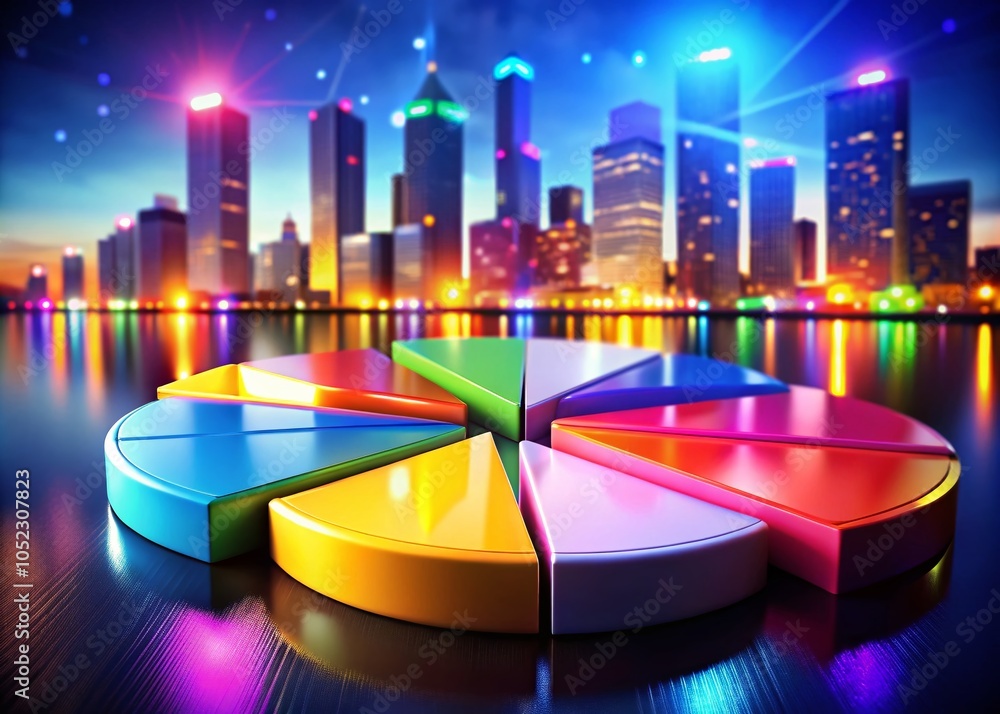 Brightly Colored Pie Charts for Data Visualization and Infographics ...