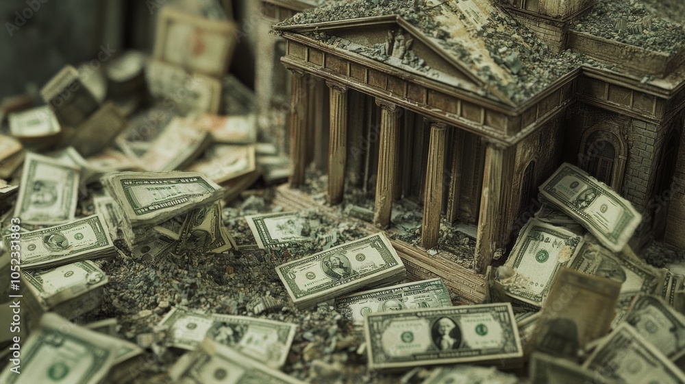 Hyperinflation: A scene depicting the extreme effects of hyperinflation ...