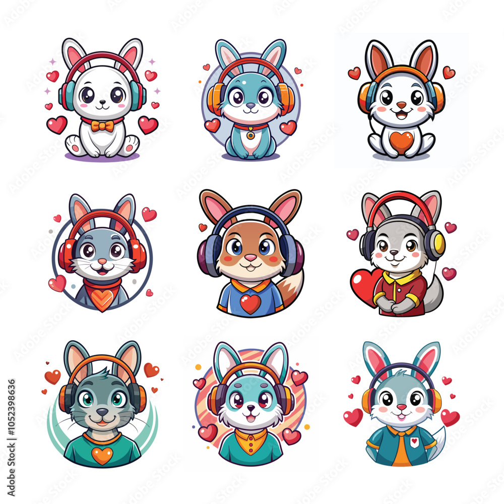 Celebrate love with this Valentine's Day rabbit vector bundle! Perfect ...