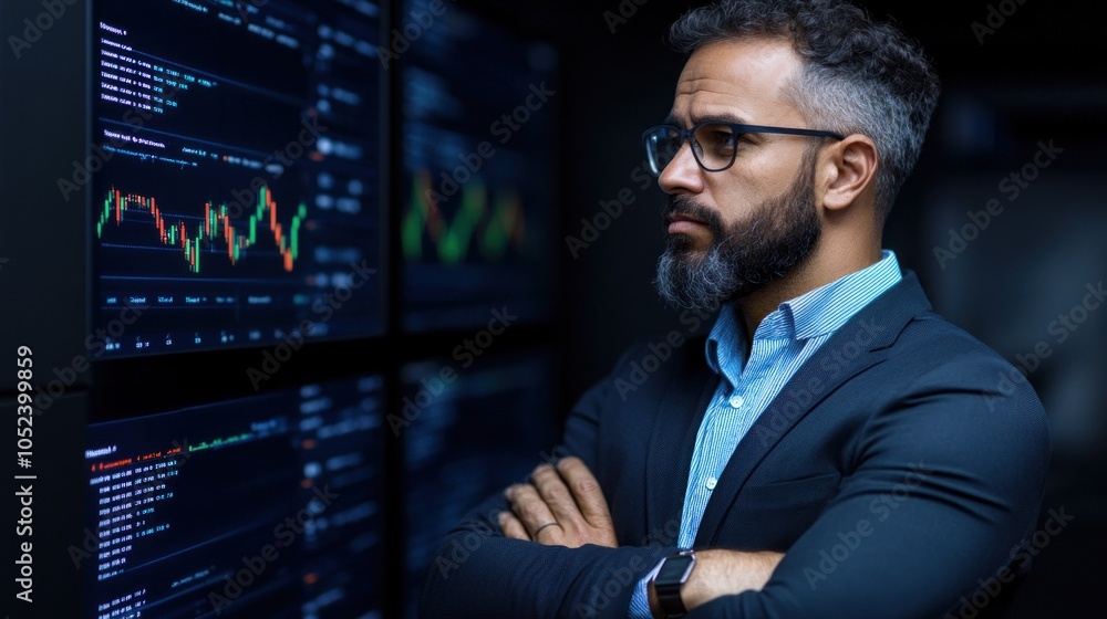 Engineer analyzing production data from a digital dashboard ...