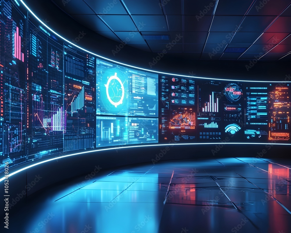 Futuristic AI Driven Marketing Command Center Visualizing Customer ... Futuristic AI Driven Marketing Command Center Visualizing Customer ...