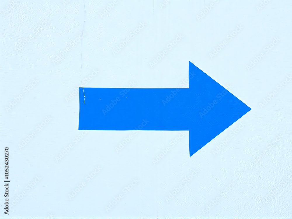 blue arrow pointing right on a light background, indicating direction ...