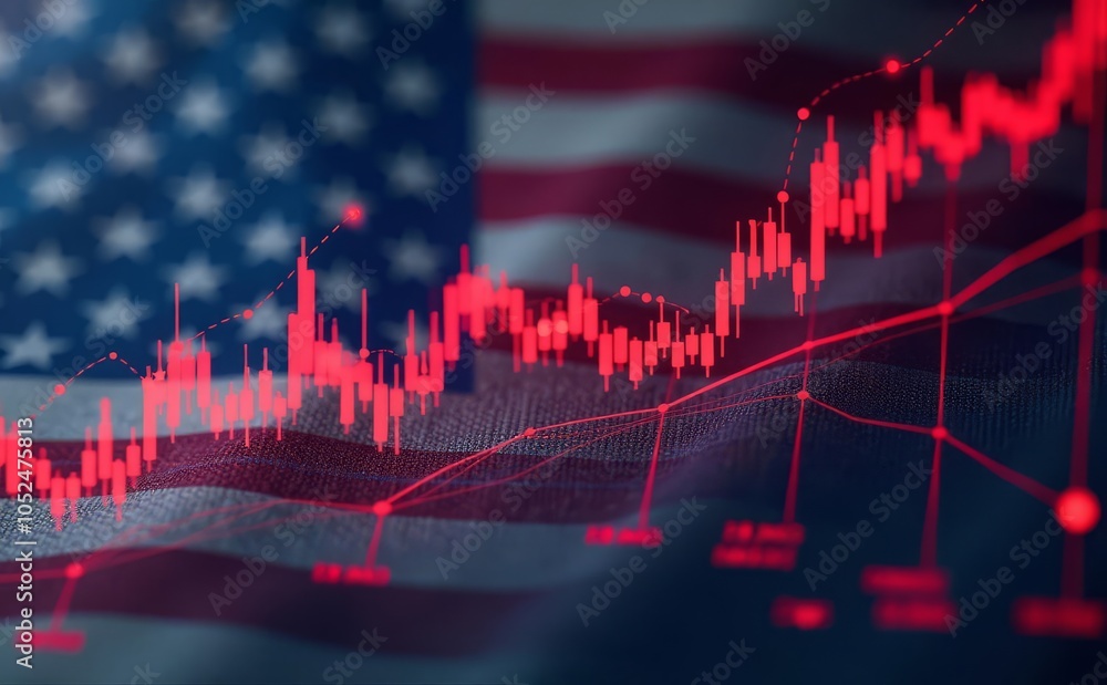 USA recession stock market exchange loss trading graph analysis ...