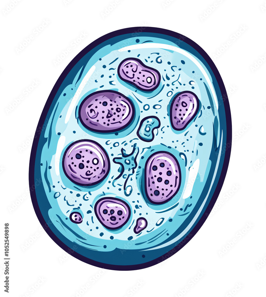 Model of the cell and its components, mitochondria, ribosomes, cell ...