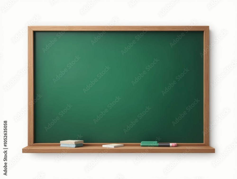 Green school chalkboard isolated on white transparent background, png ...
