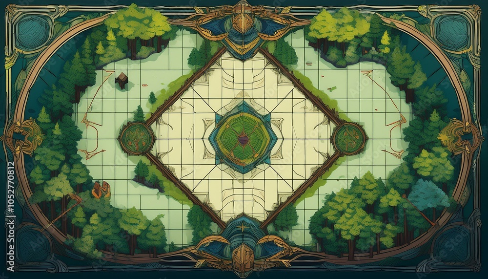 DnD Battlemap Shadow Forest Detailed Immersive Map AI Generate Stock ...