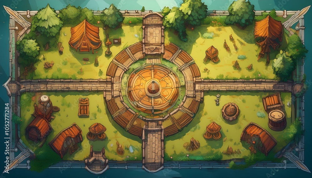 DnD Battlemap Siege Camp Captivating Detailed Map AI Generate Stock ...