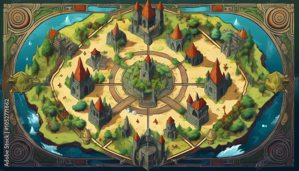 DnD Battlemap Epic Battlefield with Mountains, Forests, and Castles AI ...