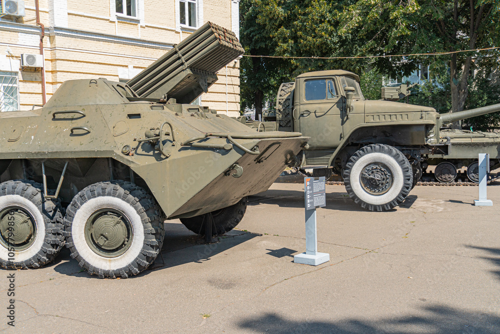 The captured Russian BTR-80 amphibious armoured personnel carrier APC ...