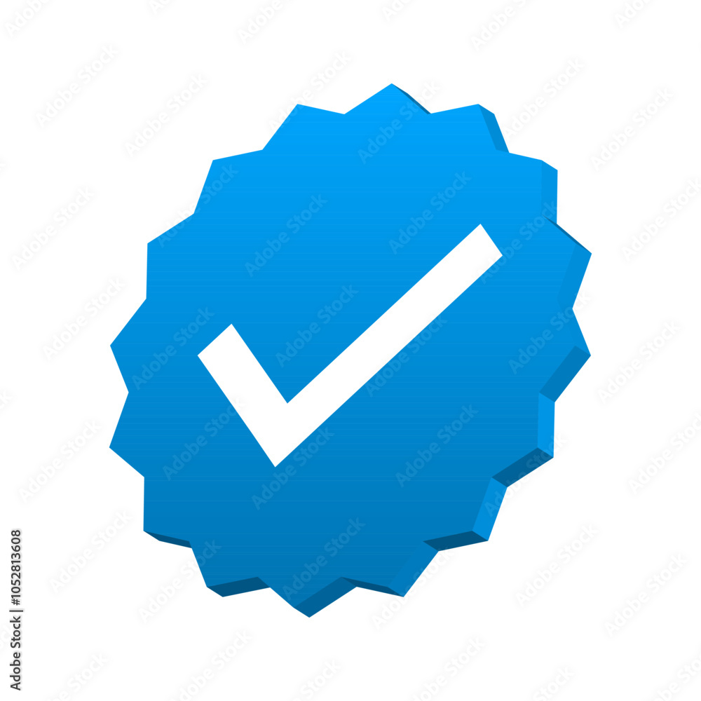 3D Verified badge icon ,profile badge Account verification icon logo ...