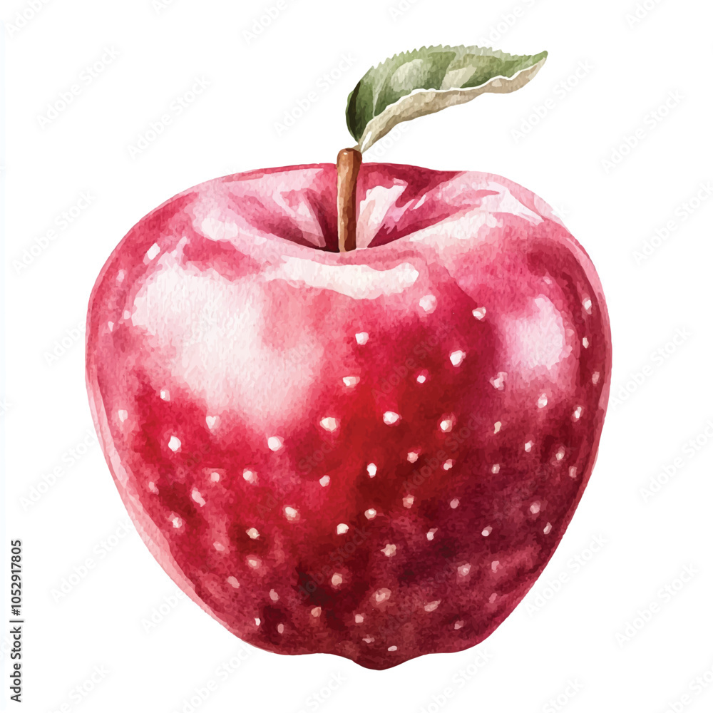 Water apple fruit watercolor clipart illustration Stock Vector | Adobe ...