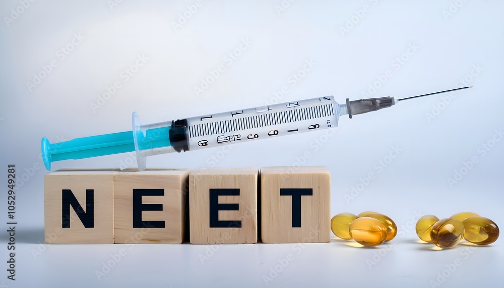 Medical Entrance Test NEET (UG) Concept – Tablet and Syringes Stock ...