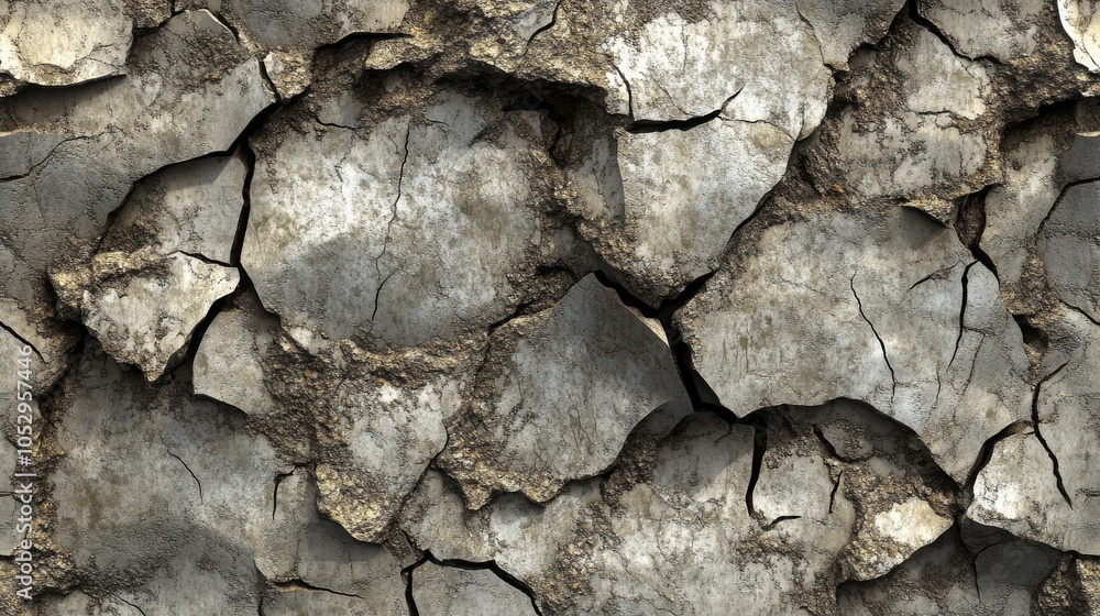 2410 17.A seamless texture of broken concrete with jagged cracks and ...
