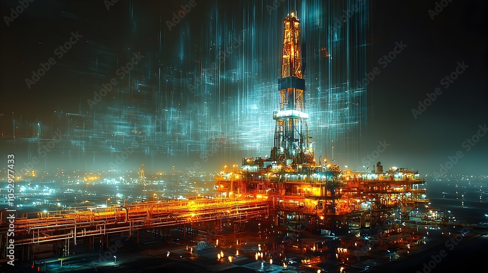 Cutting edge oil drilling setup in the Middle East showcasing ...