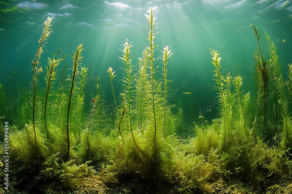 Dense Underwater Growth Pattern of Invasive Hydrilla Verticillata ...
