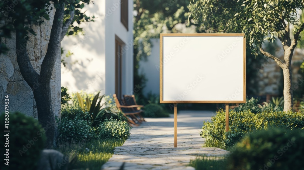 white Board, welcome sign, Seating chart Mockup , outdoors. Greeting ...