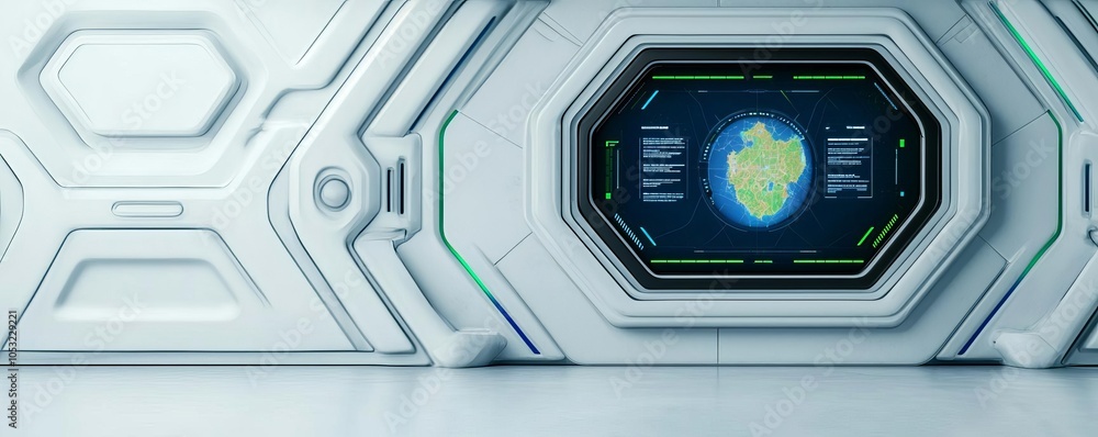 Interactive Geography Display showing a digital map interface on a ...