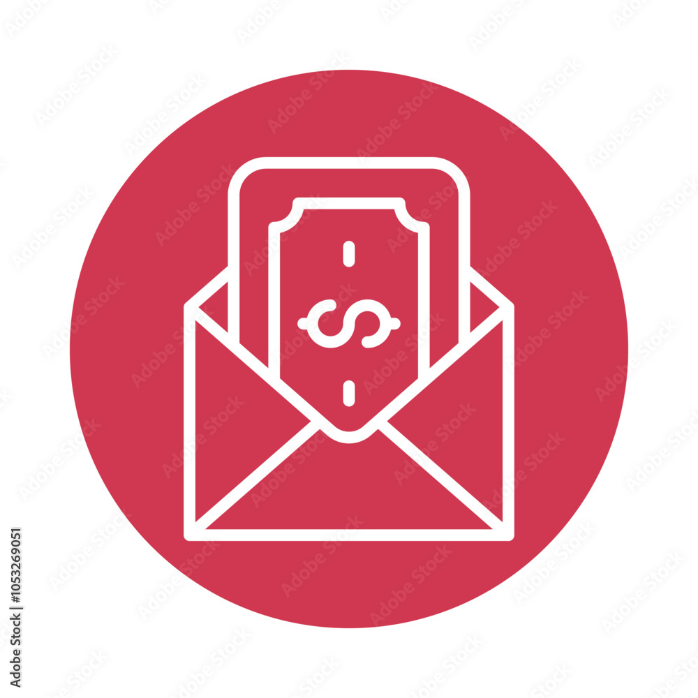 salary vector Outline Circle Design icon. Workplace Symbol on White ...