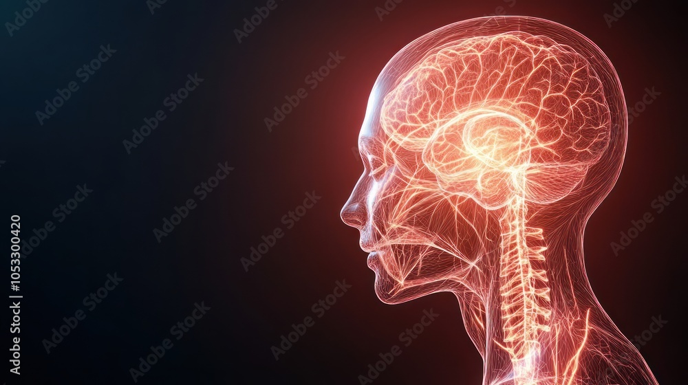 Exploring the complexity of the human brain a detailed visualization of neural connections and ...