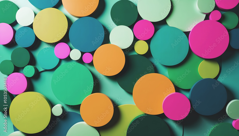 Vibrant Abstract Background Overlapping Circular Shapes in a Striking ...